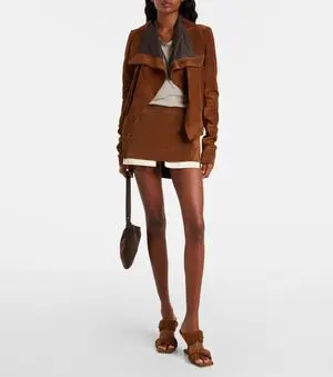 Rick Owens Fog Suede Miniskirt - Brown