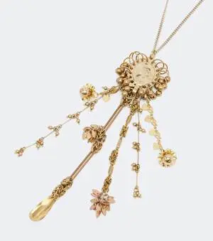 Dries Van Noten Embellished Pendant Necklace - Gold