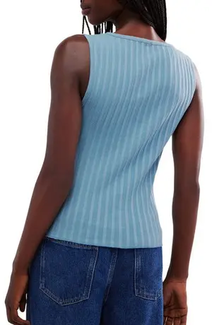 Free People Tilly Rib Button-up Top - Ocean View