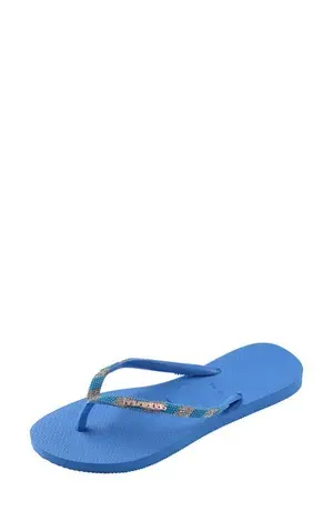 Havaianas Slim Glow Embellished Water Resistant Flip Flop