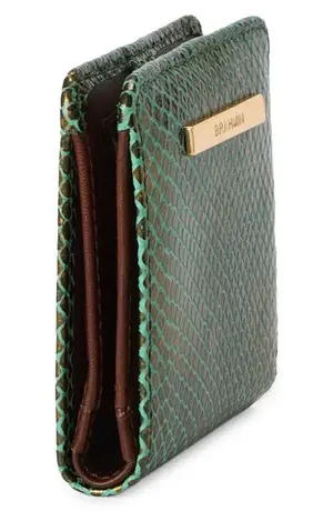 Brahmin Jane Snakeskin Embossed Leather Bifold Wallet