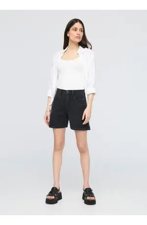 DUER Stretch Canvas High Rise Relaxed Short - Black