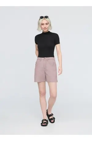 DUER Stretch Canvas High Rise Relaxed Short - Chalk