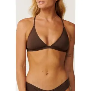 Rip Curl Classic Surf Cross Back Triangle Bikini Top - Brown