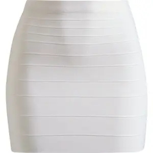 House Of Cb The Body Bandage Miniskirt - White
