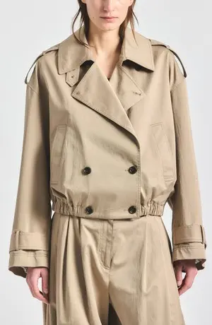 Derek Lam 10 Crosby Emilio Stretch Cropped Trench Jacket