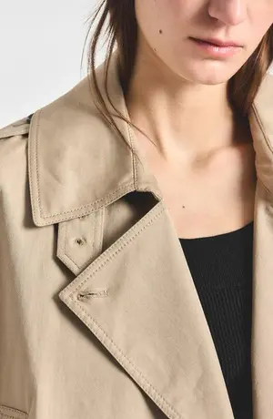Derek Lam 10 Crosby Emilio Stretch Cropped Trench Jacket