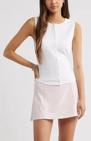 Bp. Cotton Blend Button-up Tank White