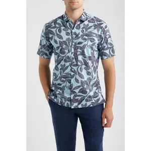 Tori Richard Branching Out Short Sleeve Button-up Shirt - Sky Blue