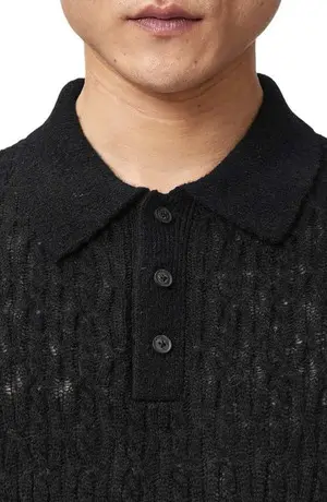 ALLSAINTS Cyclone Textured Short Sleeve Polo