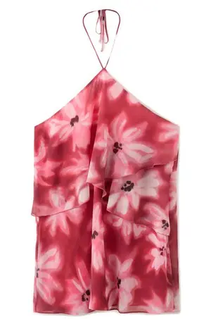 Mango Floral Printed Halterneck Dress