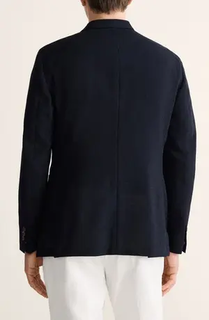Mango Slim Fit Plaid Wool Blend Blazer