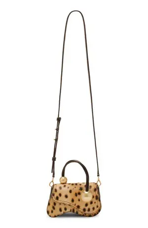 Cult Gaia Kazia Nano Print Genuine Calf Hair Crossbody Bag - Cheetah
