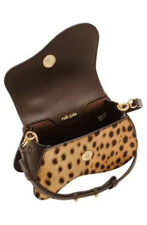 Cult Gaia Kazia Nano Print Genuine Calf Hair Crossbody Bag - Cheetah