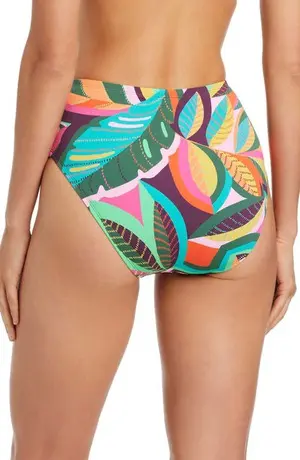 BLEU BY ROD BEATTIE Tropical Print High Waist Bikini Bottoms