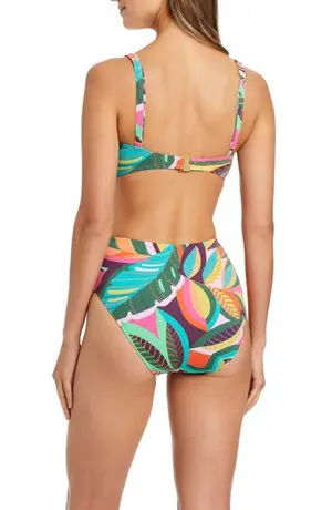 BLEU BY ROD BEATTIE Tropical Print High Waist Bikini Bottoms