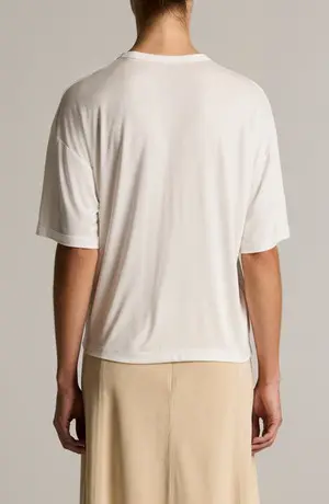 Vince Relaxed Crewneck Modal And Silk Blend T-shirt - Ivory