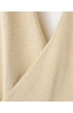 Mango Metallic Cross Neck Fine Knit Top