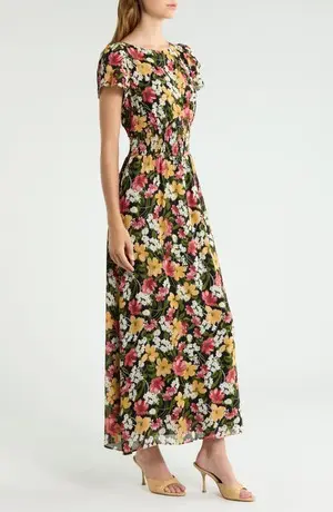 REFORMATION Drusilla Floral Print Maxi Dress