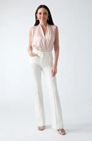 MARCIANO Hadil Burnout Monogram Satin V-neck Tank