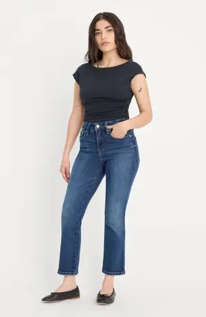 Good American Petite High Waist Straight Leg Jeans