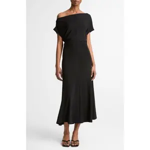 Vince Ruched One-shoulder Midi Dress