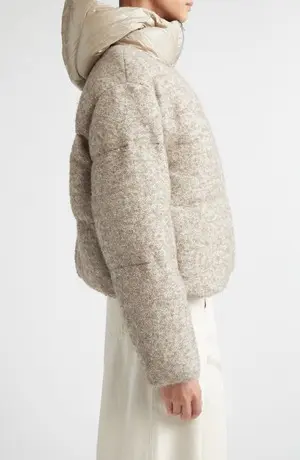 Herno Capes Sequin Wool & Alpaca Blend Down Jacket