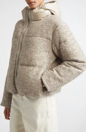 Herno Capes Sequin Wool & Alpaca Blend Down Jacket