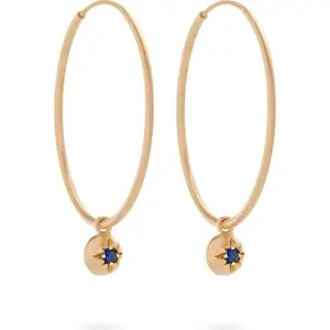 ELOISE JEWELRY Moon Hoops . Handmade - Sapphire
