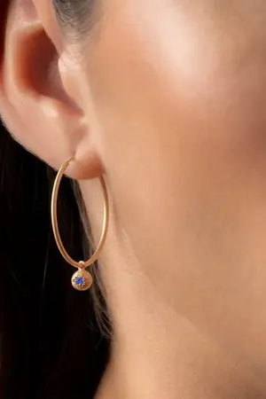 ELOISE JEWELRY Moon Hoops . Handmade