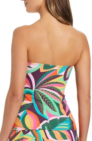 BLEU BY ROD BEATTIE Tropical Print Bandeau Swim Top