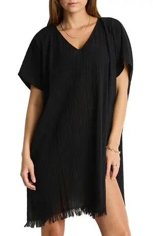 SEA LEVEL Salt Kaftan Cover-up - Black