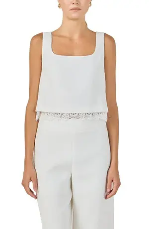 Endless Rose Lace Trim Sleeveless Top
