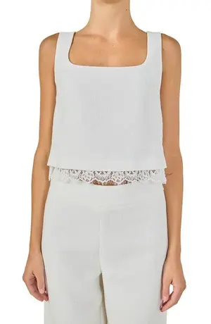 Endless Rose Lace Trim Sleeveless Top