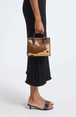 Strathberry Mini Genuine Calf Hair Tote - Printed Spot
