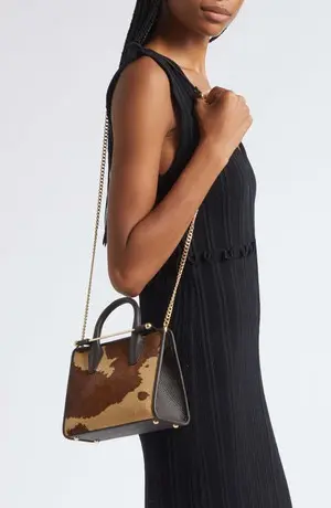 Strathberry Mini Genuine Calf Hair Tote - Printed Spot