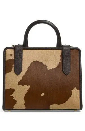 Strathberry Mini Genuine Calf Hair Tote - Printed Spot