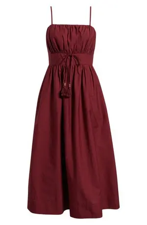 Eliza J Square Neck Sleeveless Poplin Midi Dress