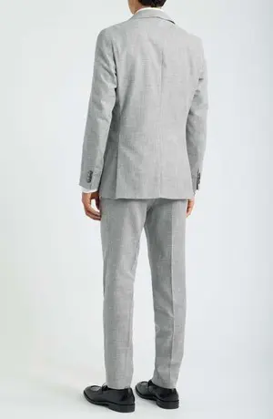 BOSS Huge Cotton & Virgin Wool Suit - Silver