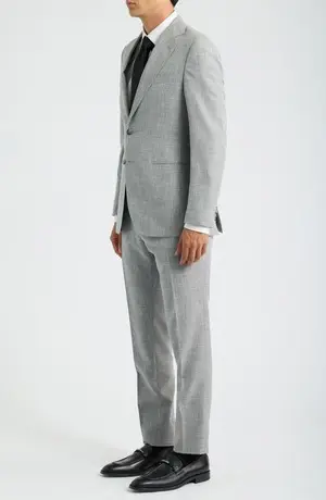BOSS Huge Cotton & Virgin Wool Suit - Silver