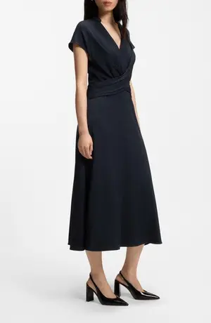 BOSS Dareza V Neck Jersey Midi Dress