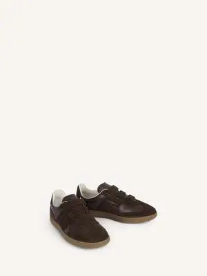 Balmain Swan Smooth Leather And Suede Velcro Trainers