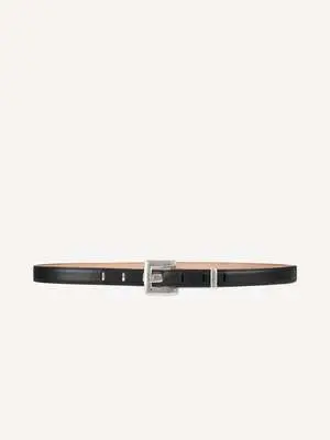 Balmain Anthem Smooth Leather Belt - Black