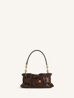 Balmain Anthem Mini Bag In Smooth Leather - Dark Brown