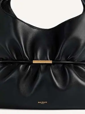 Balmain Sphynx Medium Bag In Smooth Lambskin - Black