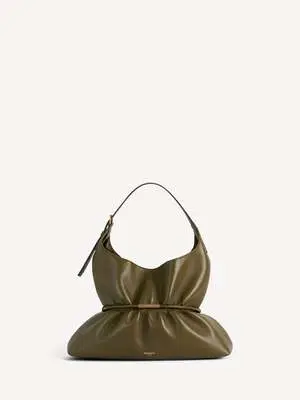 Balmain Sphynx Medium Bag In Smooth Lambskin - Green