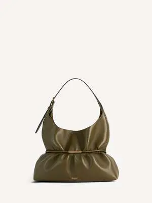 Balmain Sphynx Medium Bag In Smooth Lambskin - Green