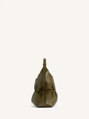 Balmain Sphynx Medium Bag In Smooth Lambskin - Green