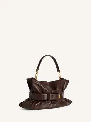 Balmain Anthem Medium Smooth Leather Bag With Belt Detail