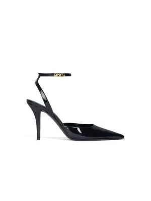 Balmain Patent Leather Strappy Pumps - Blue